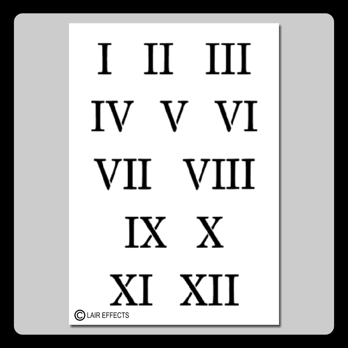 Roman Numerals 1 10