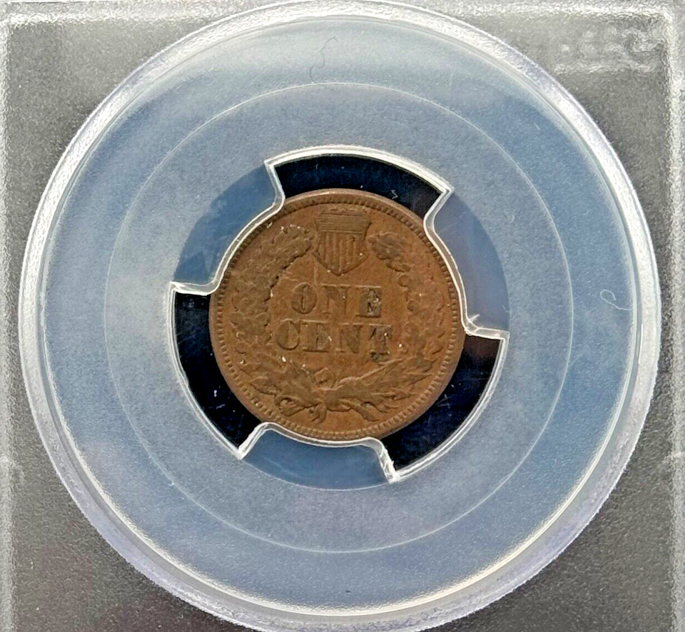 1877 Indian Head 1 Cent, Penny PCGS Fine 12 Brown, Low Mintage Key Date ...
