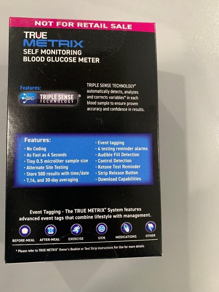 True Metrix Blood Glucose Monitoring System Complete kit NO Test Strips ...