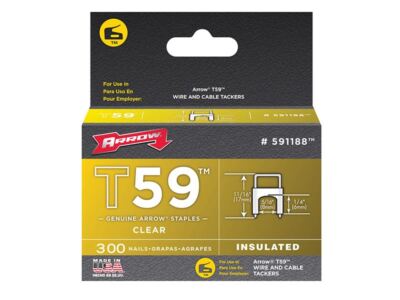 Arrow - T59 Insulated Staples Clear 6 x 8mm Box 300 | eBay