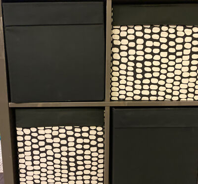 (Lot of 4) Ikea DRONA Storage Box fits Kallax Expedit 13x15x13" Black ...