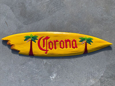 COLORFUL 39” CORONA SURFBOARD TROPICAL SIGN WALL HANGING ART ISLAND ...