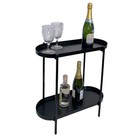 2 Tier Black Metal Contemporary Side Table End Table 2 Tier Oval Drink ...