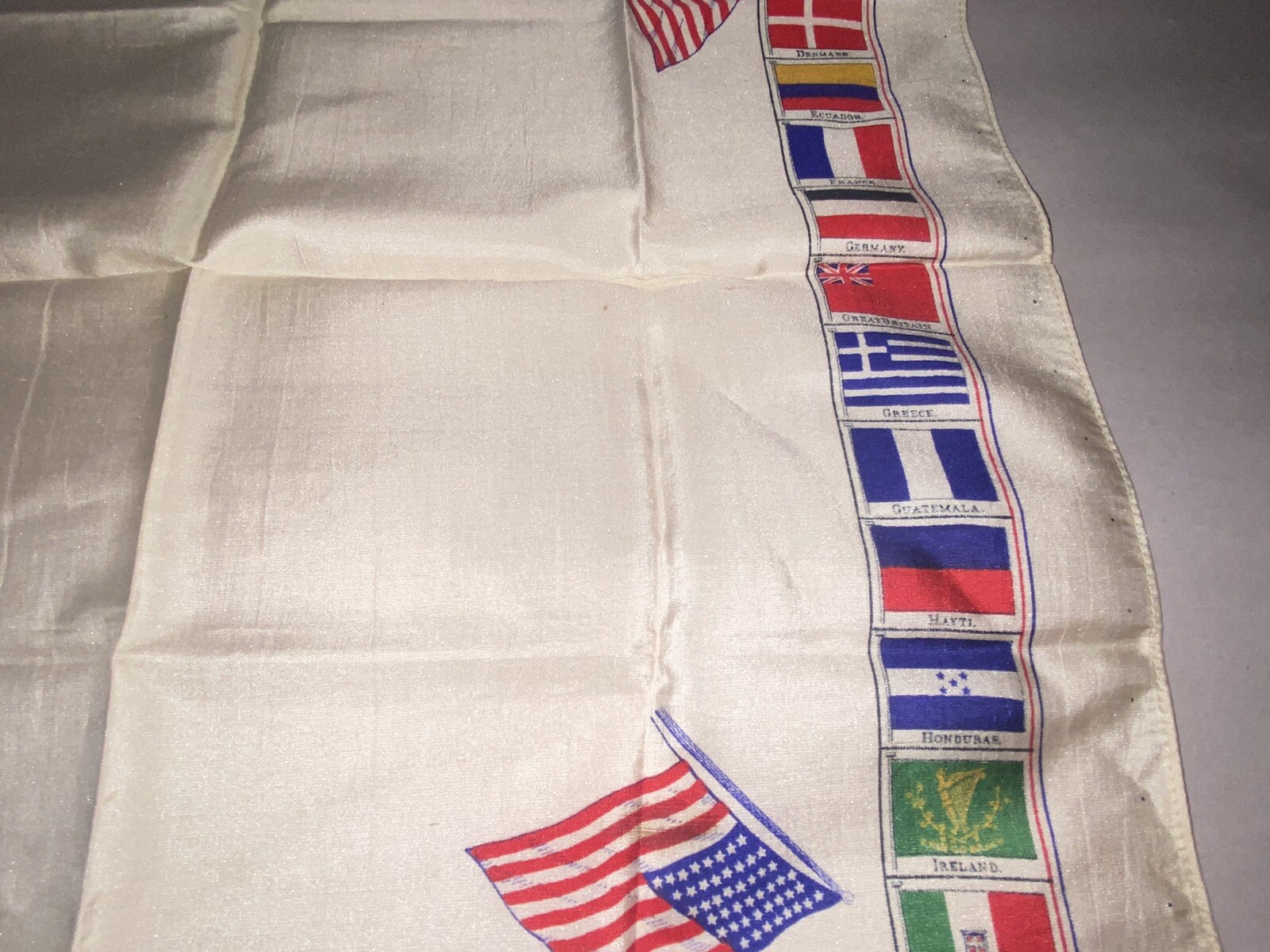 1920’s Silk Political Handkerchief American Flags And Other Country’s ...