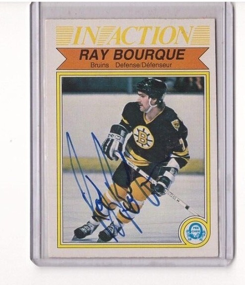 RAY BOURQUE SIGNED 1982-83 O-PEE-CHEE OPC HOCKEY CARD #24 BRUINS AUTO ...