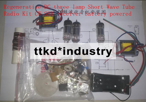 1PC NEW Regenerative DC three lamp Short Wave Tube Radio Kit CW SSB ...