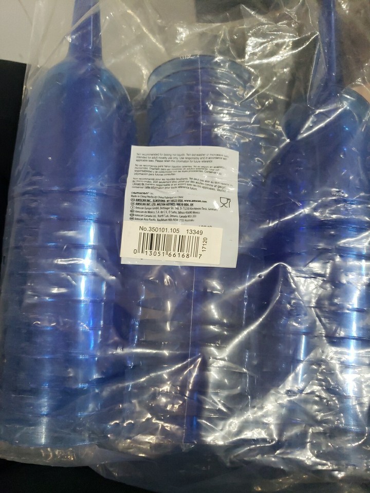 Party Pack Plastic Wine Glasses 20ct 10oz Blue NEW Great For Poolside ...