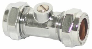 15mm Chrome Isolation Shut Off Valve | Screwdriver Operated Ballofix ...