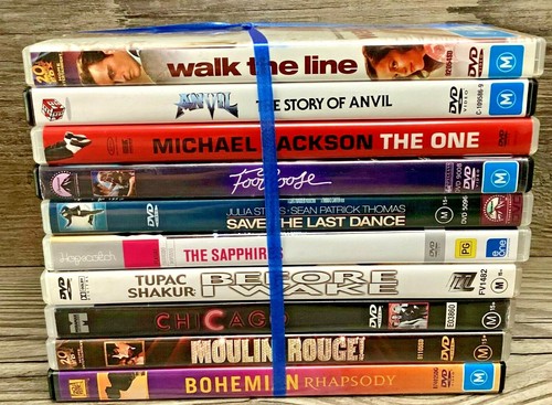 10 DVD Assorted Musicals and True Story Movies Bundle R4 Tupac Bohemian ...