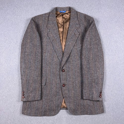 VTG Pendleton Blazer Mens 46L Herringbone Wool Tweed Sport Coat Jacket ...
