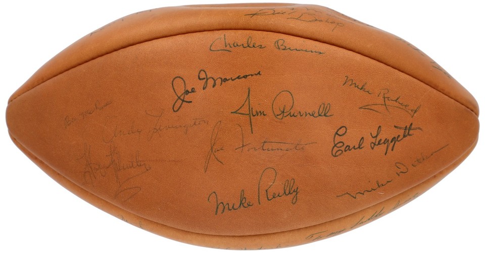1965 Chicago Bears Team-Signed Football Brian Piccolo George Halas ...