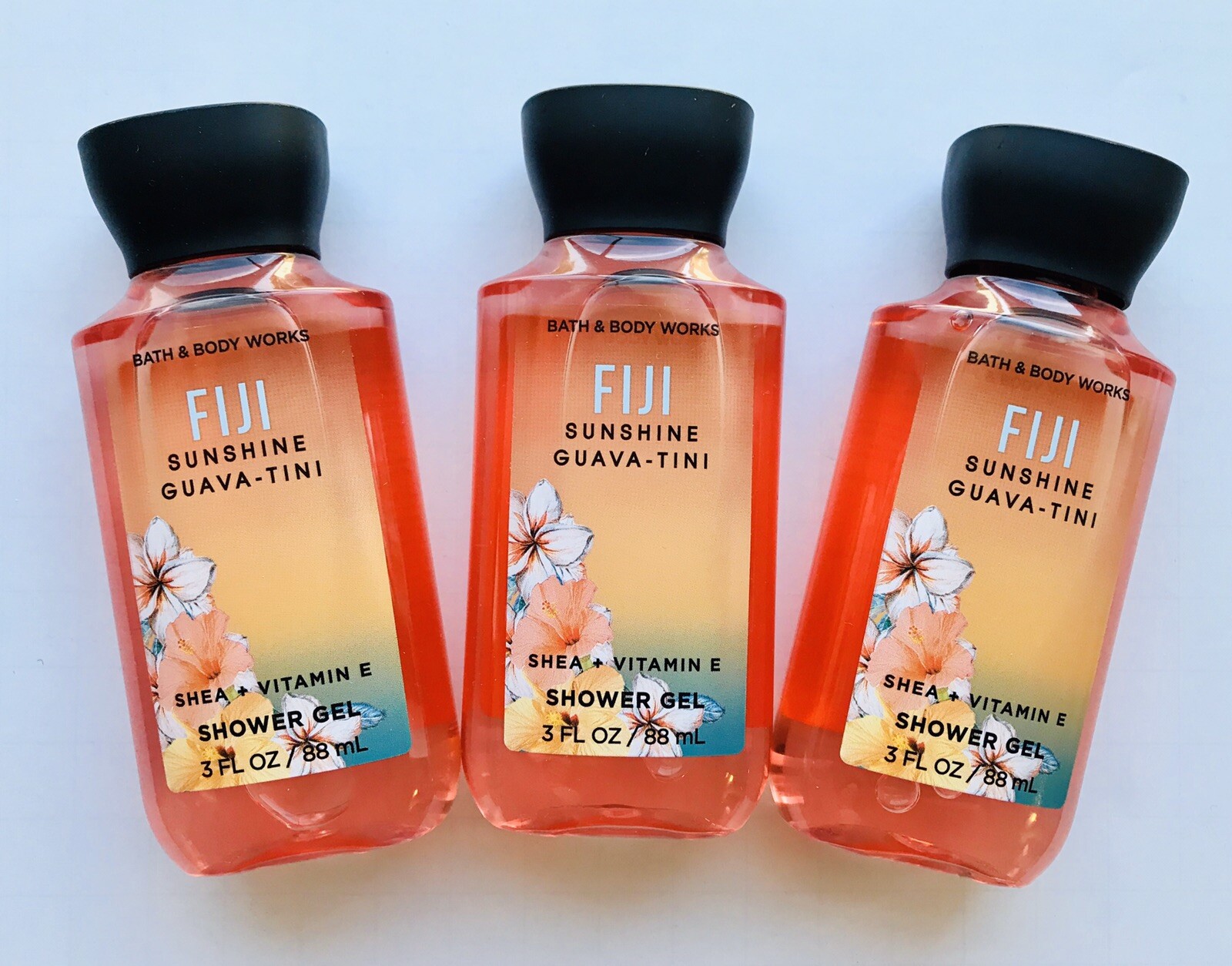 x3 Bath & Body Works FIJI Sunshine Guava-Tini Shower Gel Travel Size ...