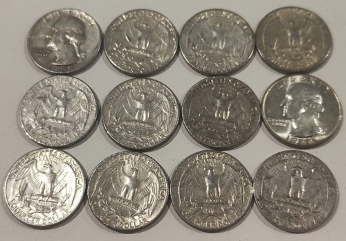 12 X USA 90% SILVER quarters pre-1964: 2.17 ounces of pure silver | eBay