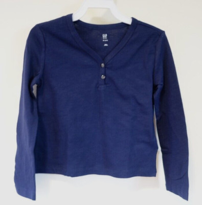 NWT Gap Kids Navy Henley Top Girl's Size 10 | eBay