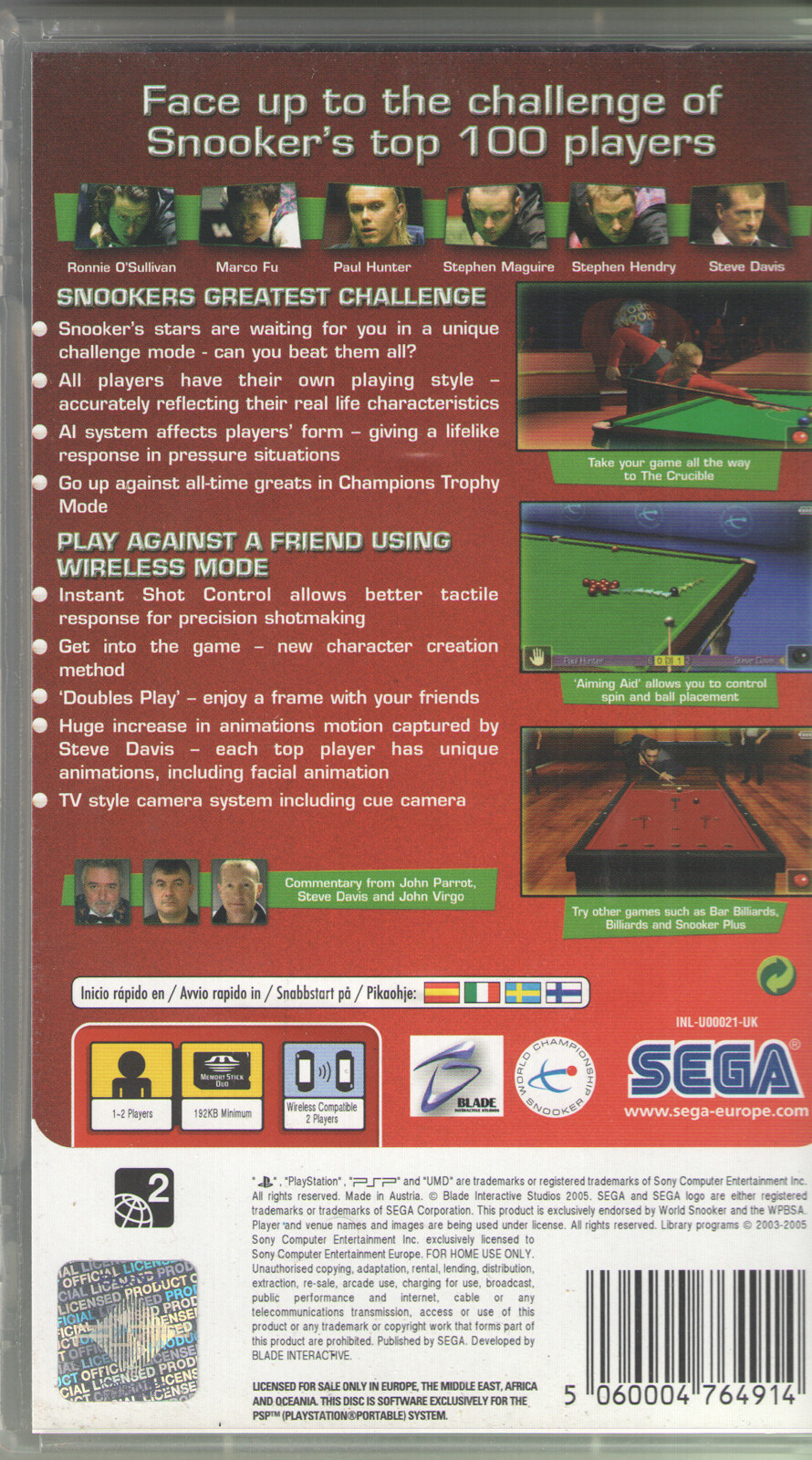 World Snooker Challenge 2005 for Sony PSP™ | eBay