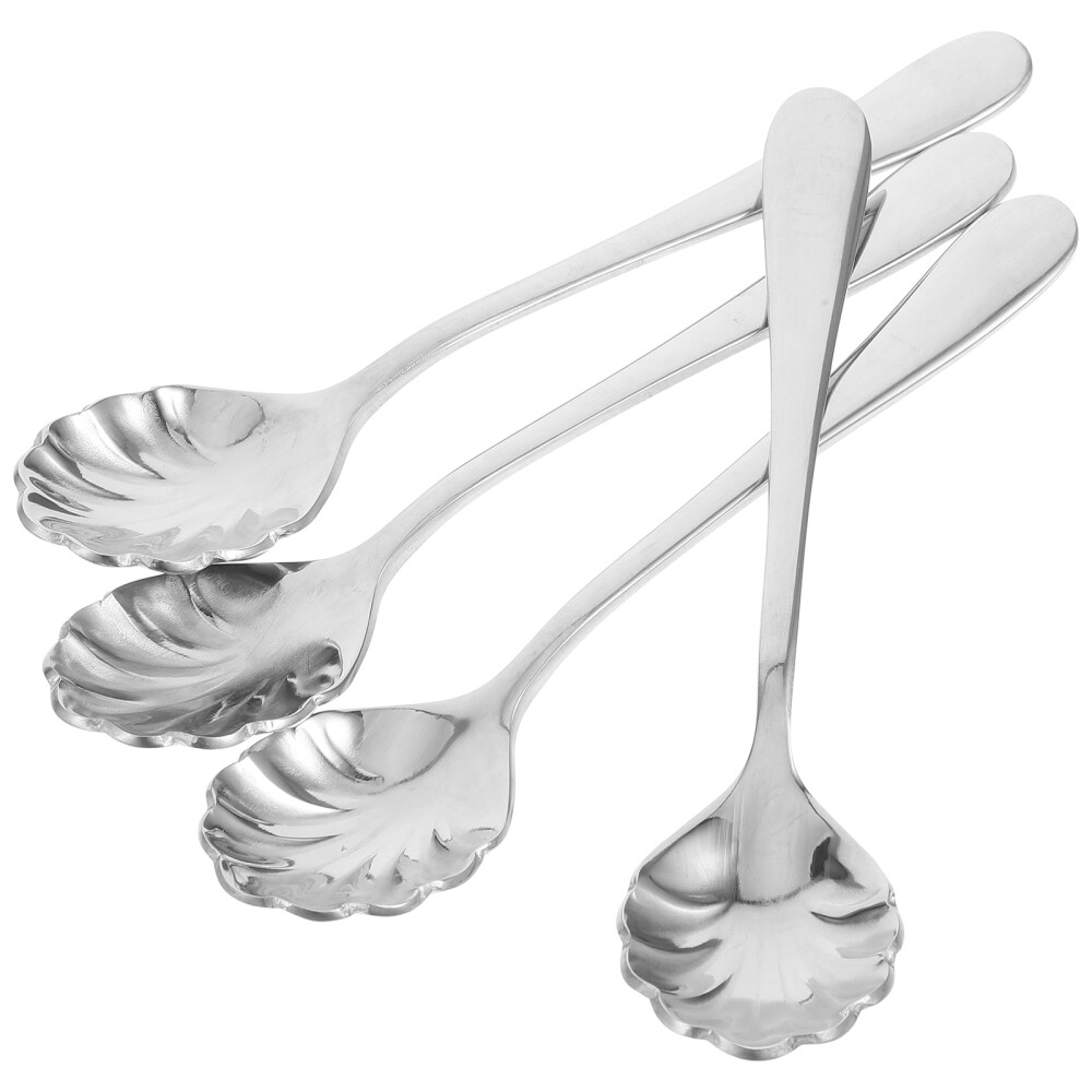 Set of 2 Silverware Spoons Coffee Scoops Stirring Ice Cream Titanium | eBay