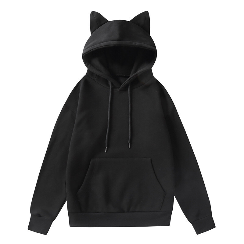 Women Hooded Top Shirt Sweatshirt Cute Cat Ear Casual Hoody Sportswear ...