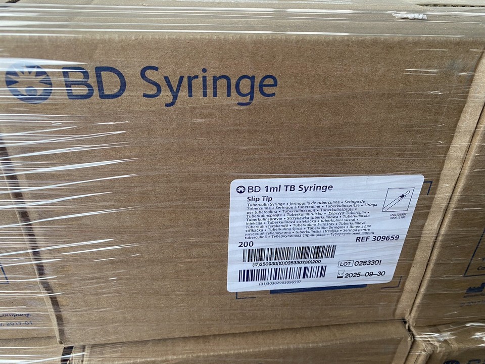 Bd 1ml Tuberculin Syringe Slip Tip 200/Box No Needle 309659 (1 Box ...