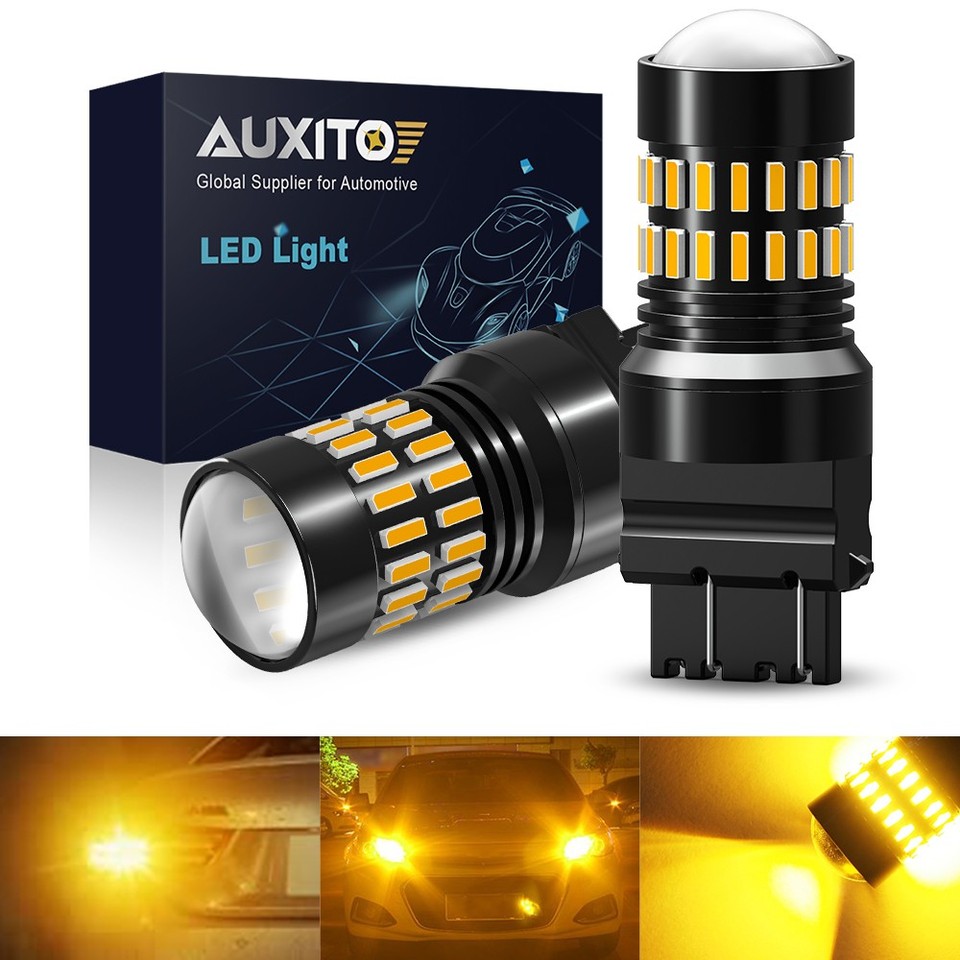 3157 3457K Amber/Yellow 48 SMD LED Turn Signal Blinker DRL LED Lamp ...