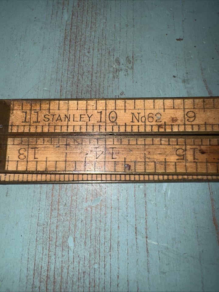 Stanley Rule & Level Co No 62 Folding 24" 4 Fold Boxwood & Brass Ruler ...