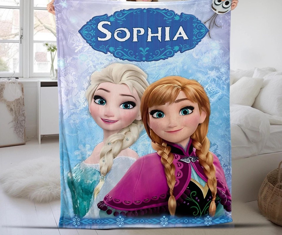 Personalized Disney Frozen Fleece Blanket, Custom Name Elsa Princess ...