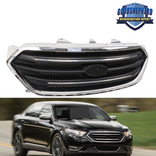 Fit For 2013-2019 Ford Taurus Front Upper Grille Matte Black W/Chrome ...