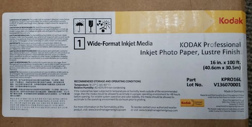 Kodak KPRO16L Professional Inkjet Photo Paper Roll, Lustre Finish, 16 ...