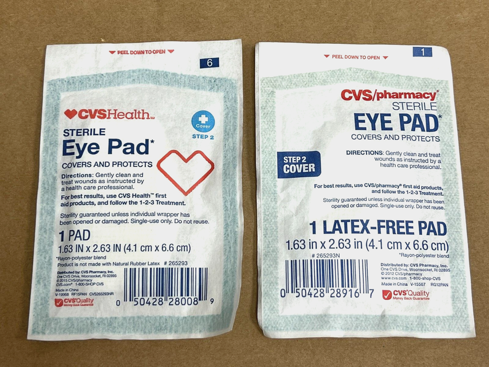 Lot of 49 CVS Health Sterile Eye Pad 1.63 in x 2.63 in. NEW | eBay