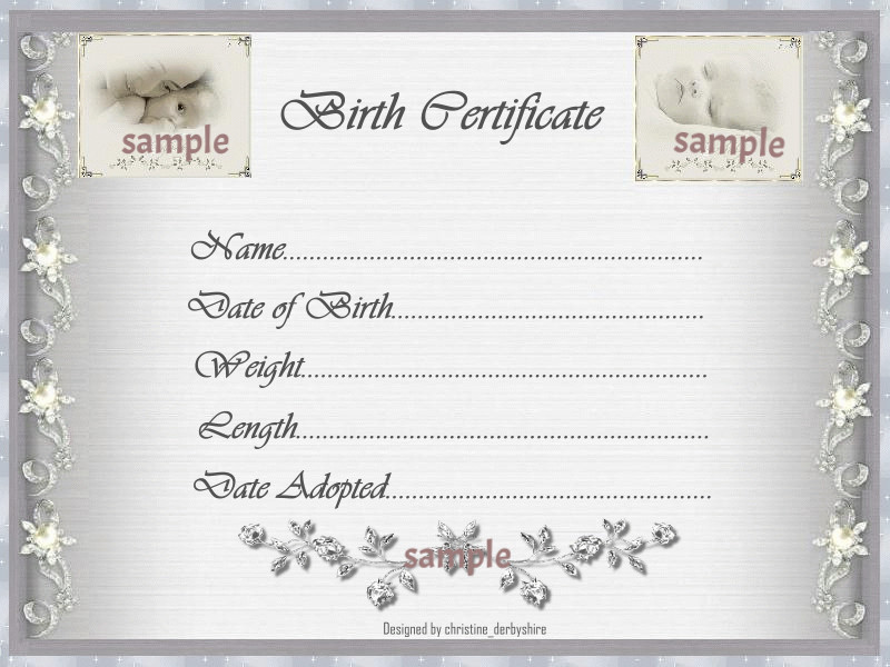 Birth Certificate Fake Template