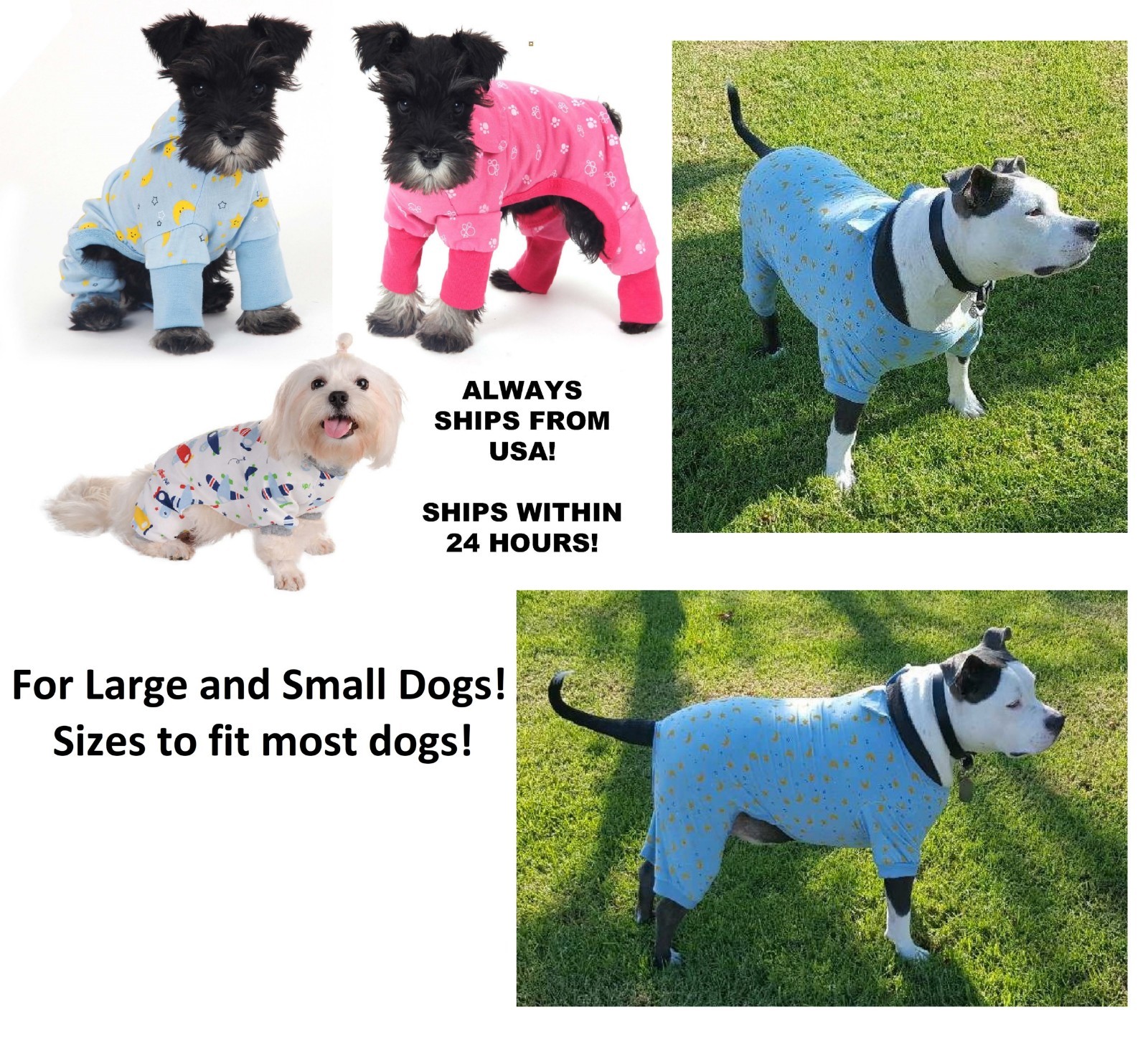 Pet Clothes Dog Pajama Jumpsuit Cute Soft Cotton Teddy Cat Sleepwear ...