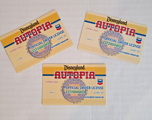 Vintage Set of 3 Disneyland Autopia Official Driver Licenses | eBay