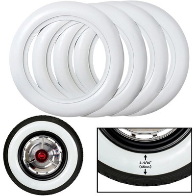 OMEGA 14" White Wall Tyre Insert Set 4X Portawalls Wide Profile For ...