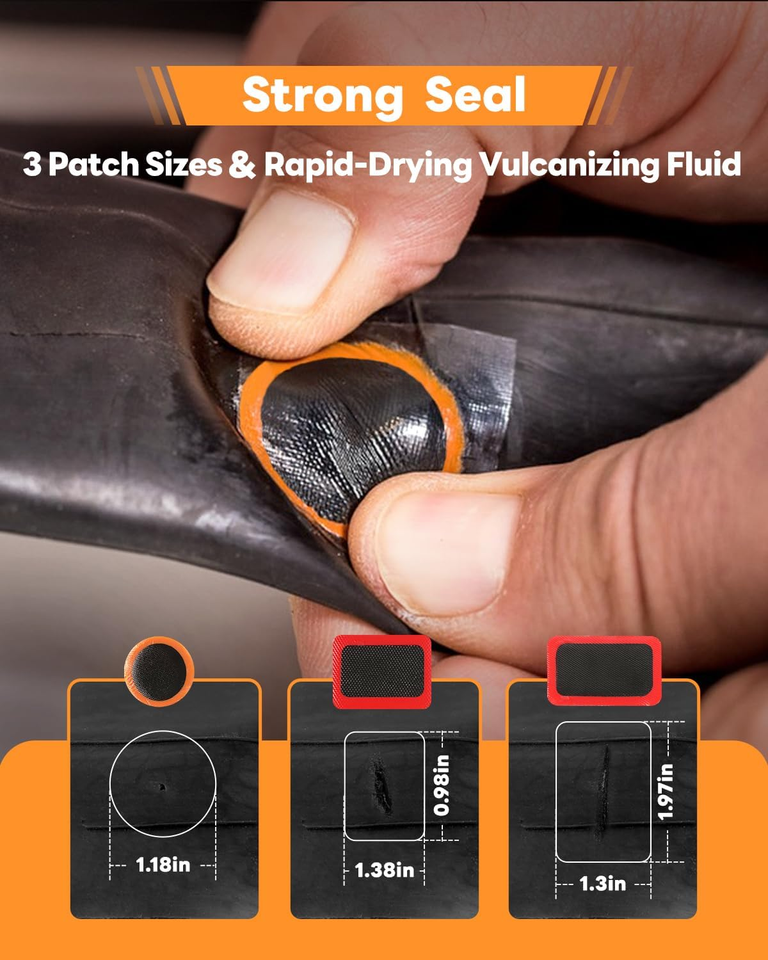 35 Pcs Bike Tire Repair Kit, Bicycle Inner Tube Patch Kit with Vulcanizing Patch | eBay