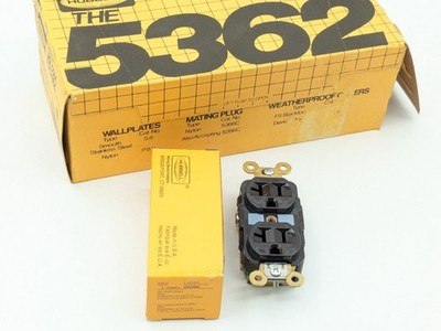 Full Box of 10 - Hubbell 5362 Duplex Receptacles 3-wire (Brown) - NEW ...