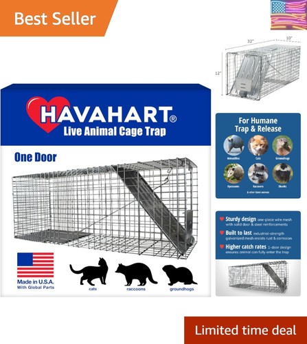 Efficient 1-Door Humane Live Animal Trap for Raccoons and Small ...