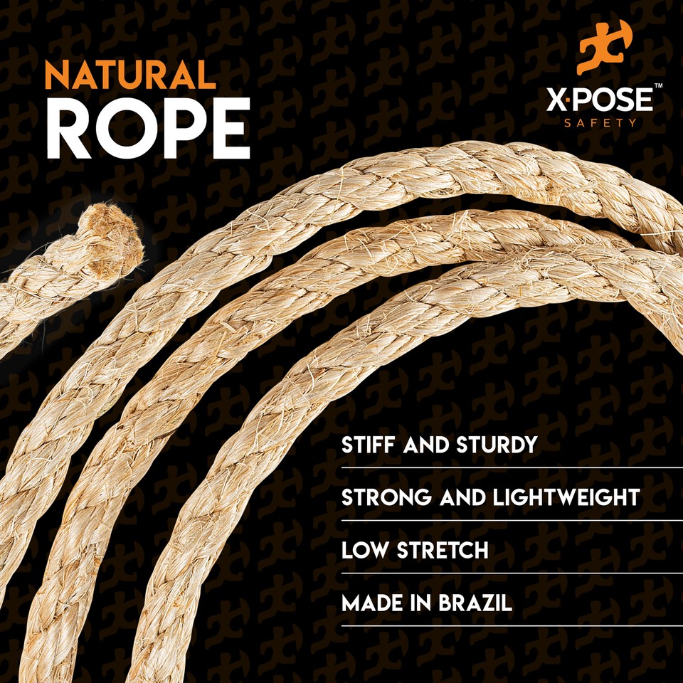 Sisal Rope - 1/2 Inch x 100' Thick Rope, Heavy Duty Durable Natural ...