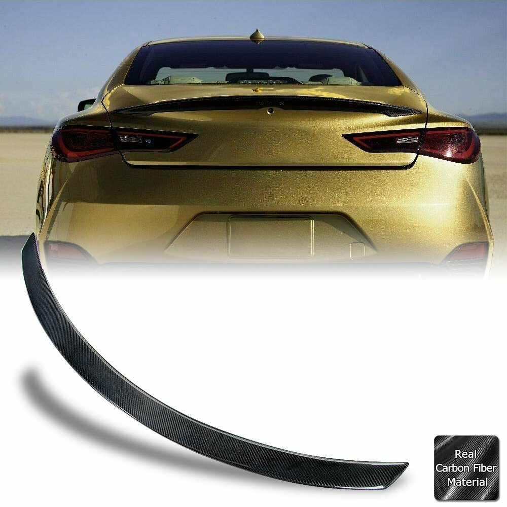 Real Carbon Fiber Trunk Spoiler Fits 2017-23 Infiniti Q60 Q60S Rear ...