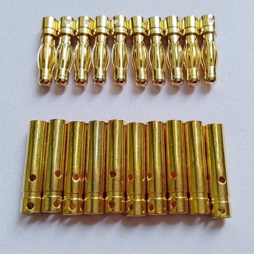 10 Pairs 4.0mm 4mm RC Battery Gold-plated Bullet Connector Banana Plug ...