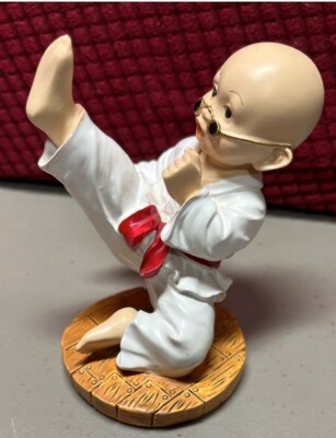 Chinese Kung Fu Martial Arts Boy Resin Figure Shaolin Monk Kick ...