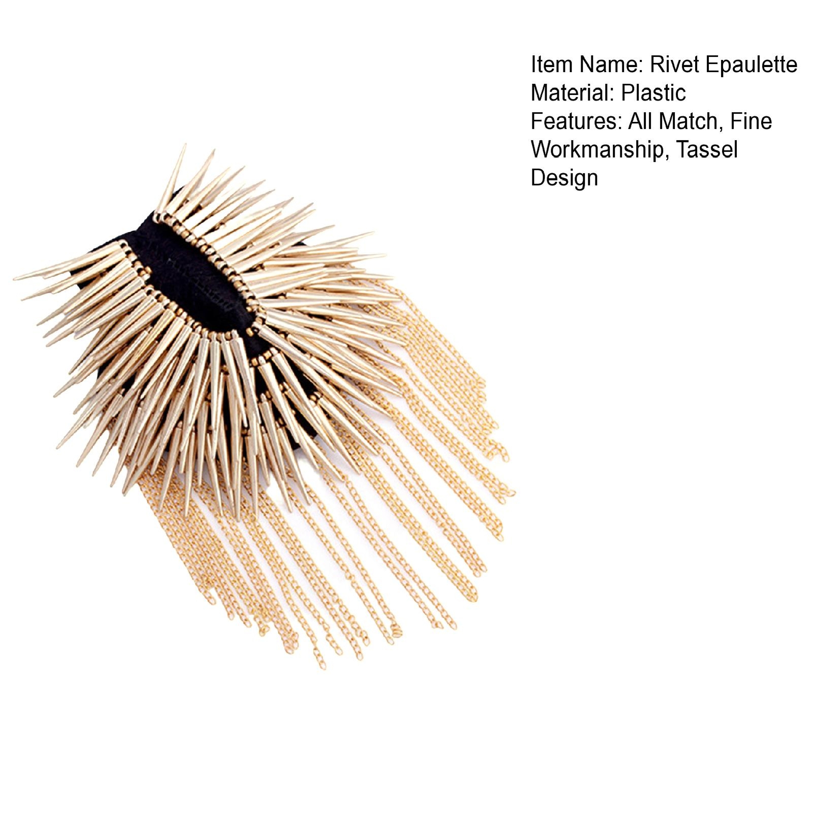 Tassel Epaulette Pin Design Stage Decoration Rock Roll Rivet Chain ...