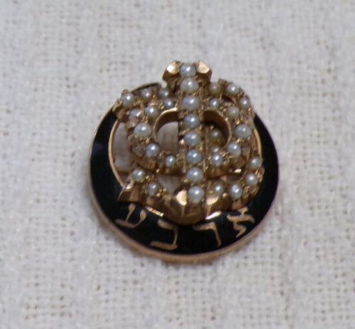 Gamma Phi Beta Sorority Pin 10k Gold Seed Pearls Enamel Vintage ...