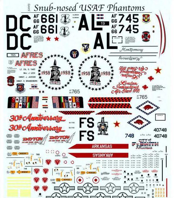 Speed Hunter Graphics SHG32003 1/32 decal F-4C & D Snub-nosed Phantoms ...