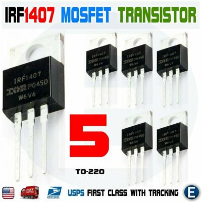 5pcs IRF1407 IRF 1407 Power MOSFET Transistor TO-220AB "IR" N CHANNEL ...