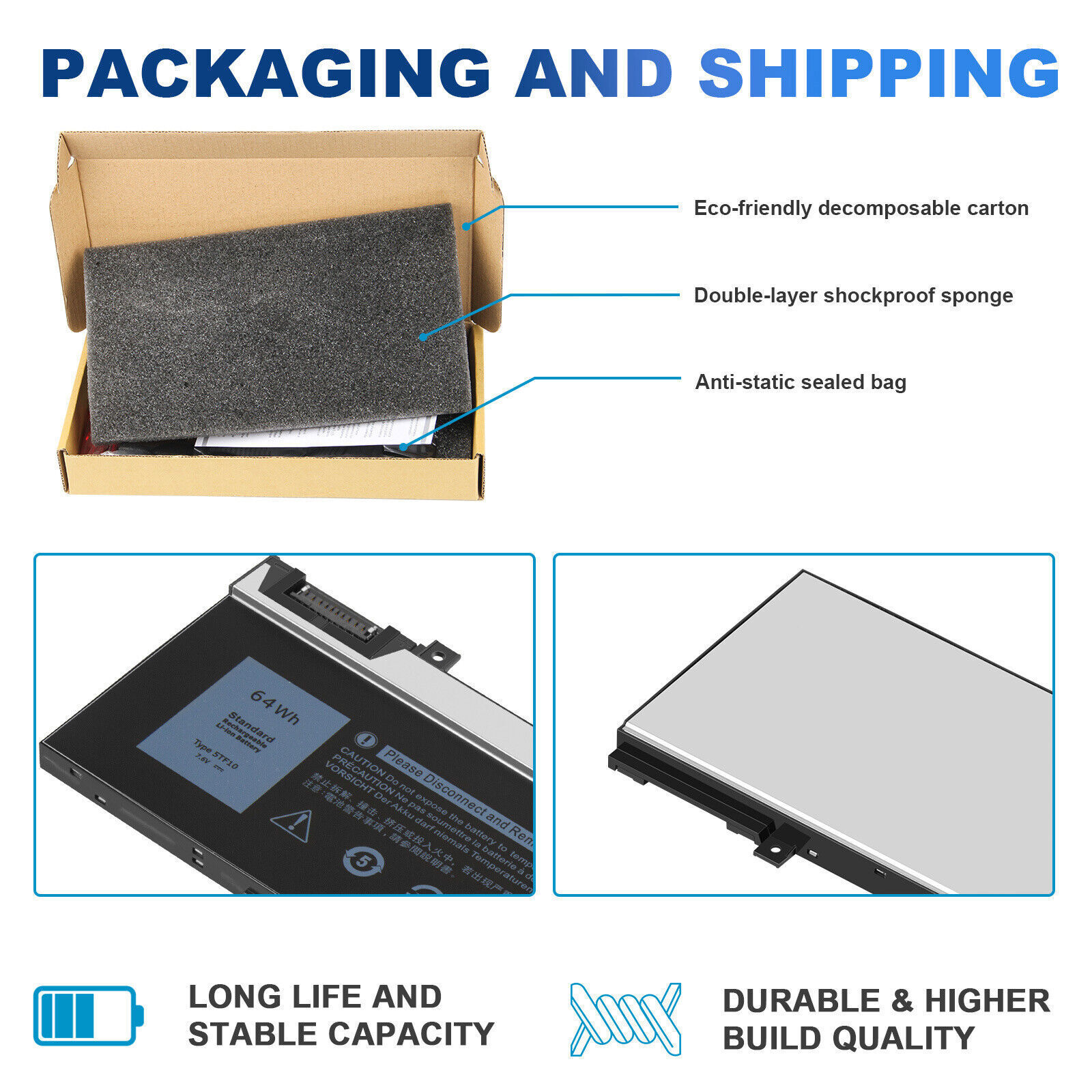 5TF10 64Wh Battery For Dell Precision 7730 7740 7530 7540 P34E P34E001 ...