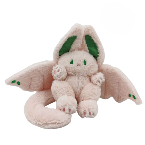 Cartoon Animated Small Animals Kawaii Pink and White Bat Plush Doll Toy ...