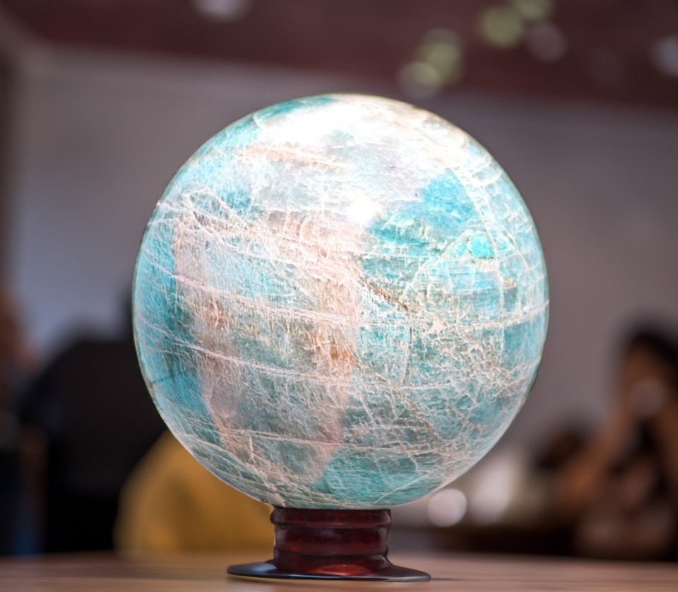 230MM Aqua Amazonite Crystal Healing Chakra Energy Metaphysical ...