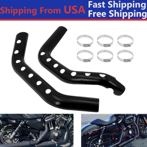 Exhaust Header Cover Pipe Heat Shields For Harley Sportster 883 1200 ...
