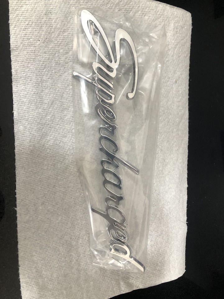 Speedway Motors Supercharged Script Emblem Part # 550-6698 | eBay