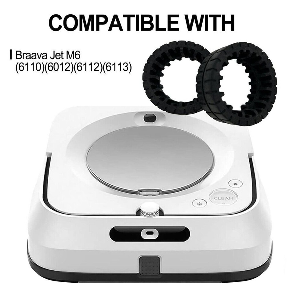 2PCS Durable Replacement Rubber Wheel Tires Cover For iRobot Braava Jet M6 | eBay
