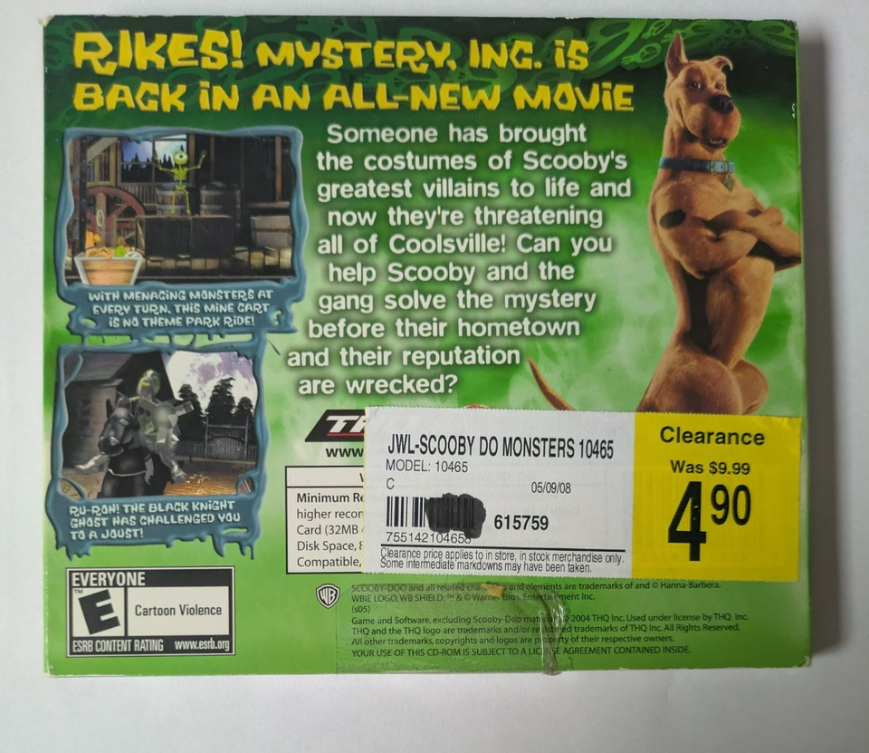 Scooby Doo 2 Monsters Unleashed - PC CD Rom Video Game - New/Sealed | eBay